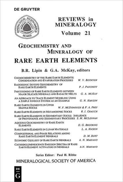Geochemistry and Mineralogy of Rare Earth Elements – indiepubs
